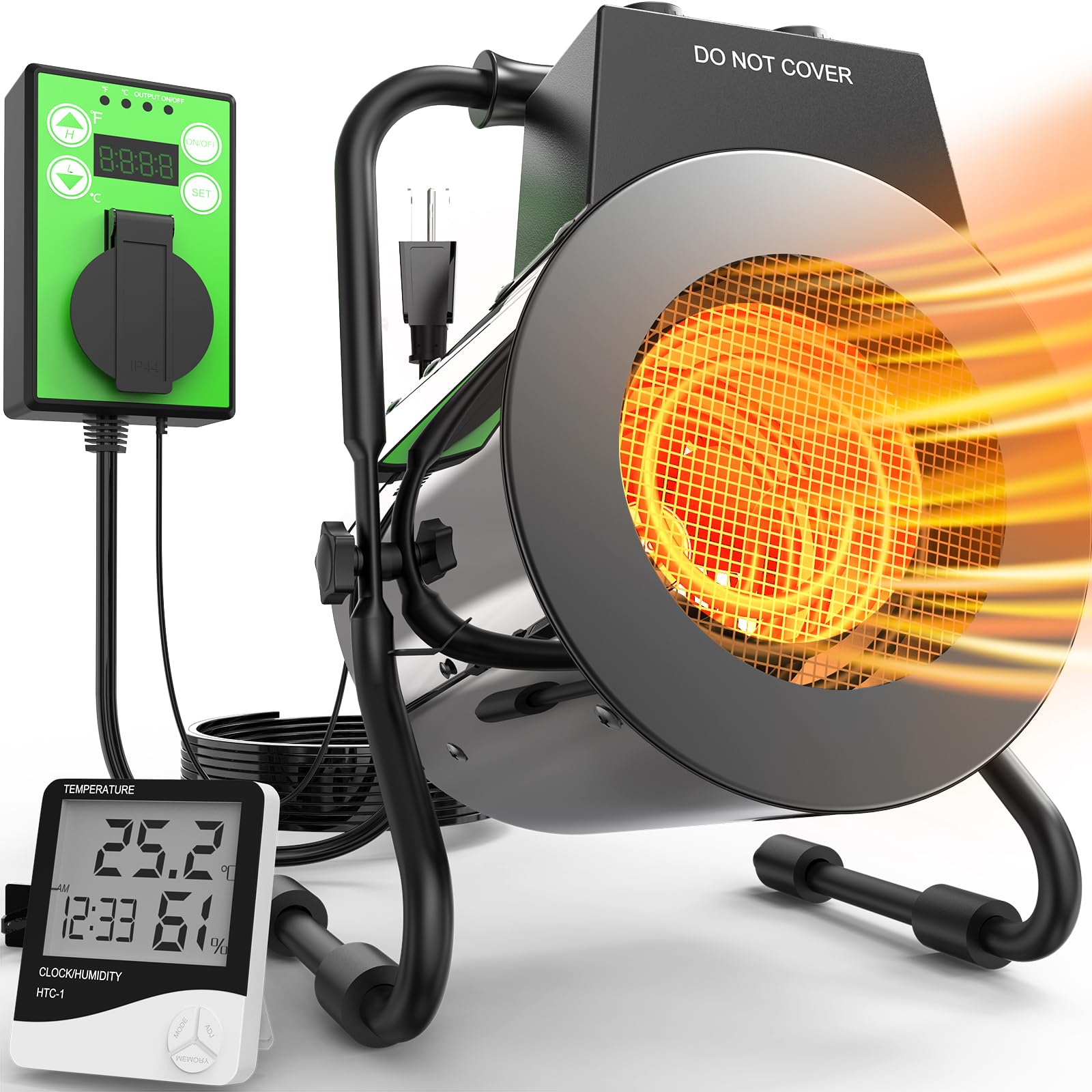 Amazon.com: Greenhouse Heater with Thermostat, 1500W Outdoor Heater ...