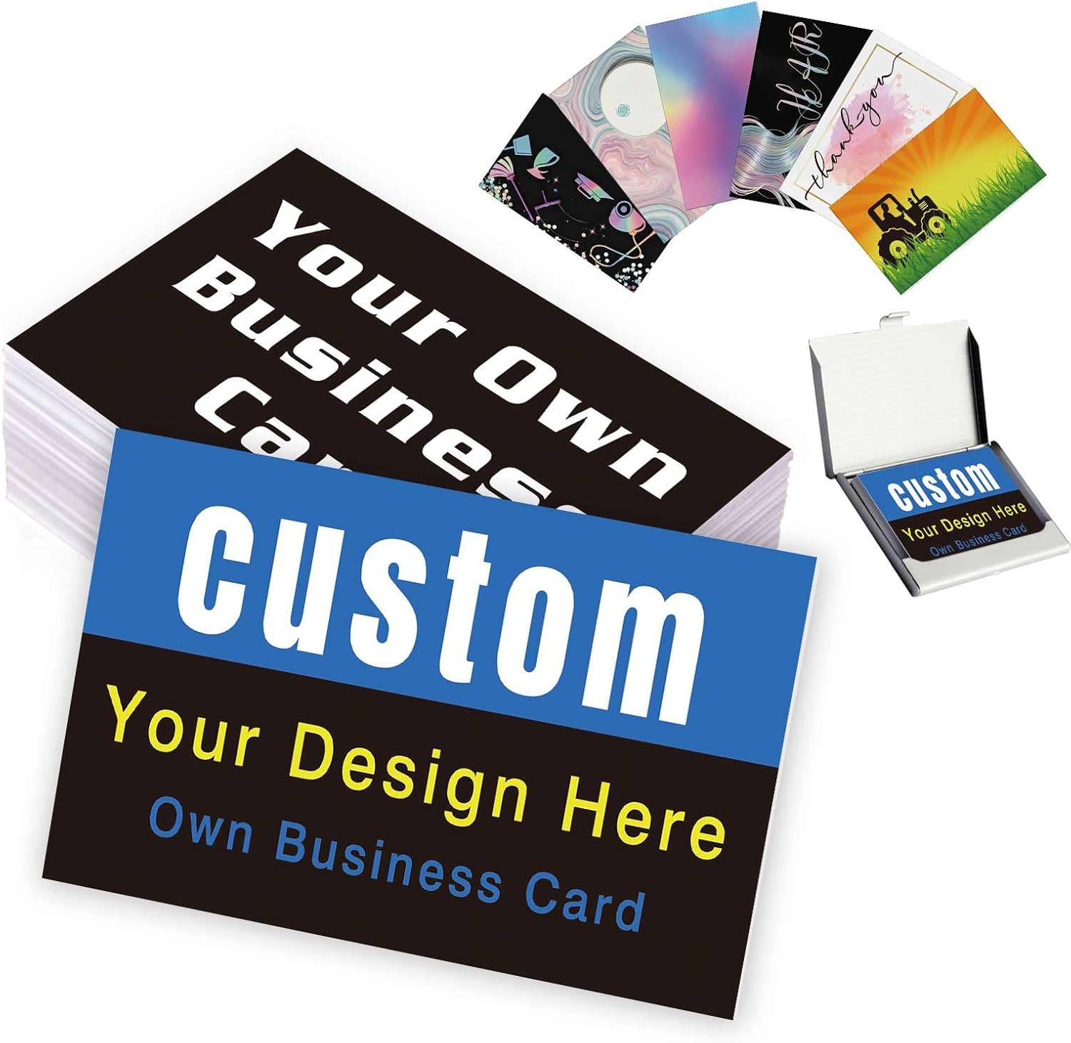 Amazon.com : Roseshore Custom Business Cards Customized with Logo Text ...