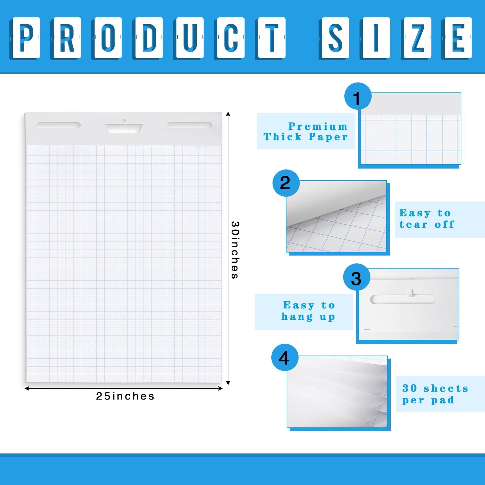 6 Pack Easel Pad Flip Chart Paper 25 x 30 in Large Easel Paper Notes ...