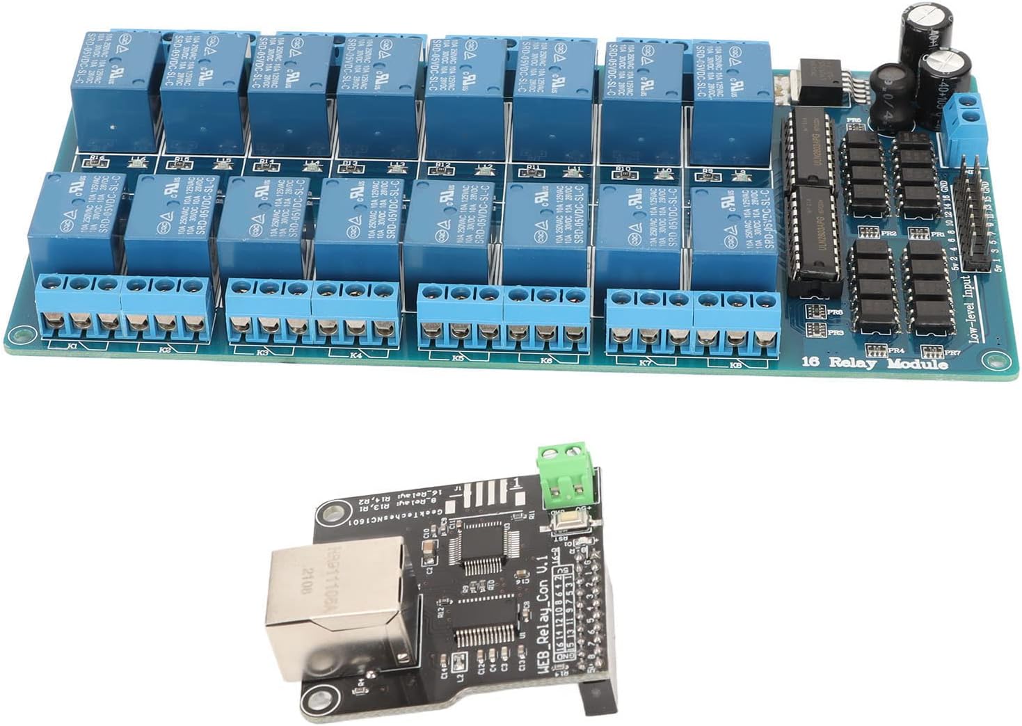 Mrisata Ethernet Relay, 16 Channel Relay Module, 5V Ethernet Controller, Network Web Server, 16 ...
