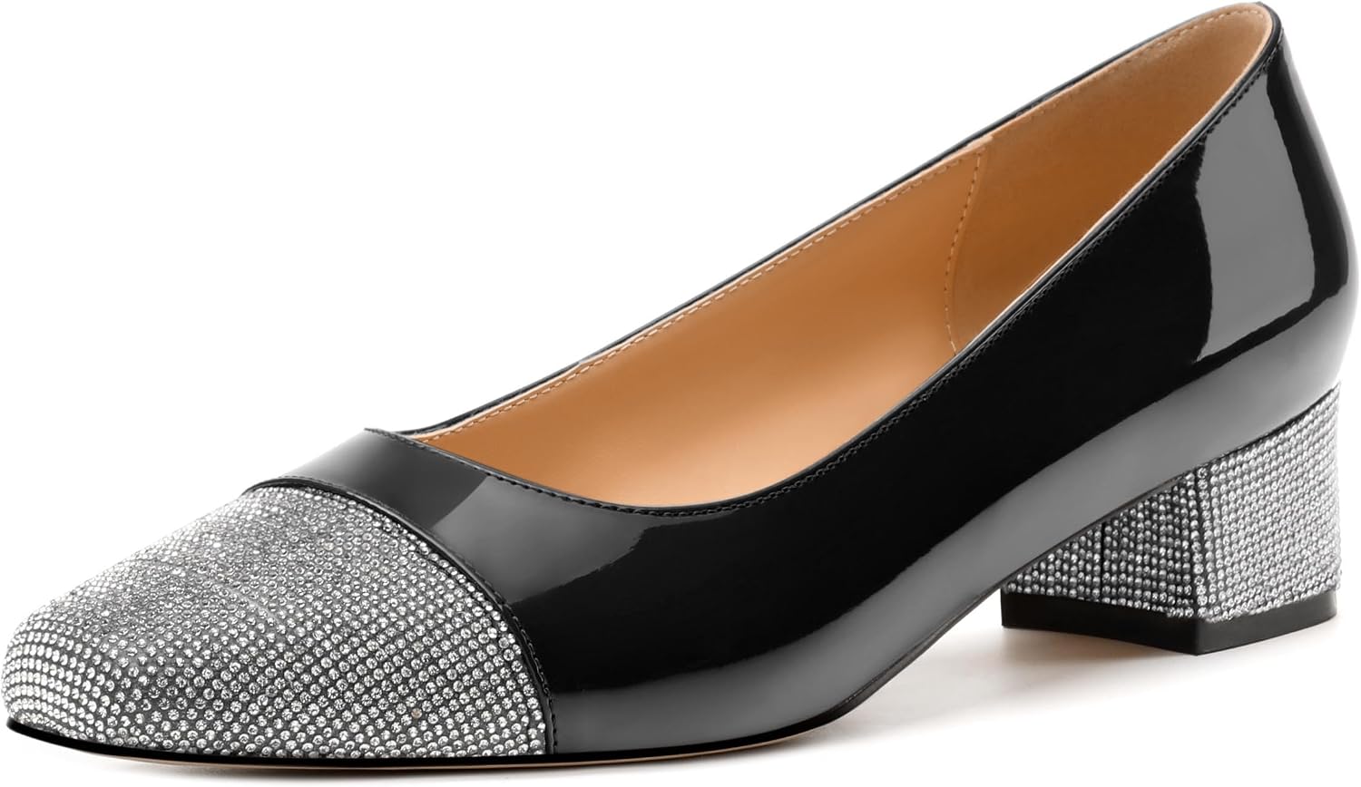 Amazon.com | MISEZOXI Womens Low Block Heel Pumps, Sqaure Teo Chunky ...