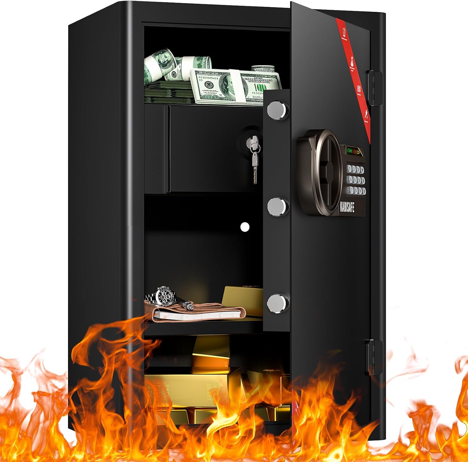 KABISAFE Fireproof Safe Box with Fireproof Drawer, 4.0 Cu ft Large Home ...