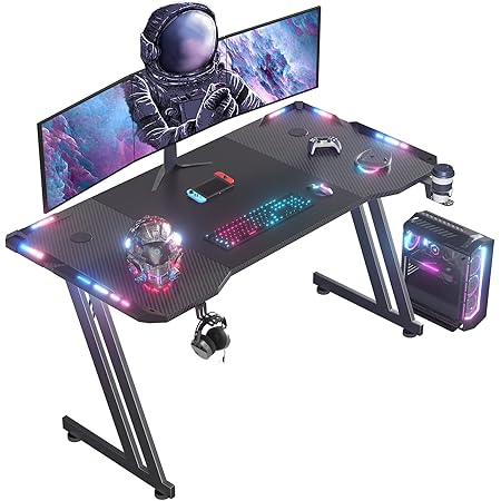 TREETALK Gaming Desk, Computer Desk with Large Monitor Stand and Open ...
