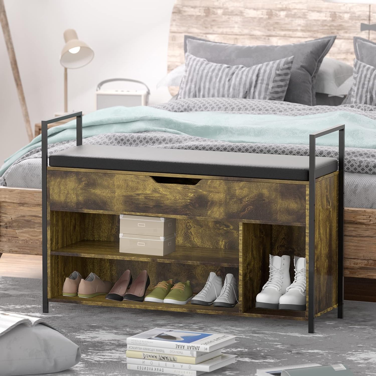 Buy Visionwards Shoe Storage Bench, Shoe Entryway Bench with Flip Top ...