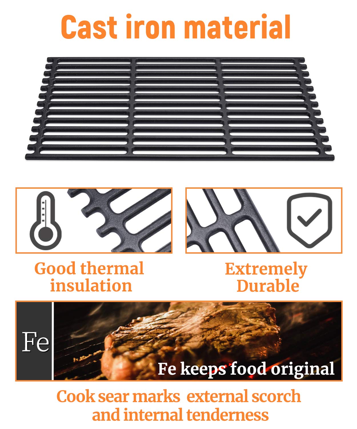 SHINESTAR 17'' x 9 1/2" Grill Grates for Charbroil Tru Infrared ...