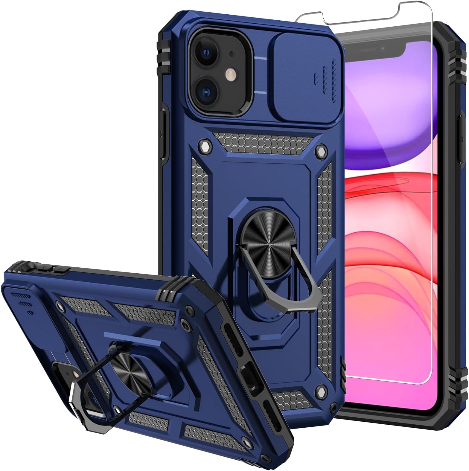 Amazon.com: SKTGSLAMY for iPhone 12 Case,Phone 12 Pro Case,with Screen ...
