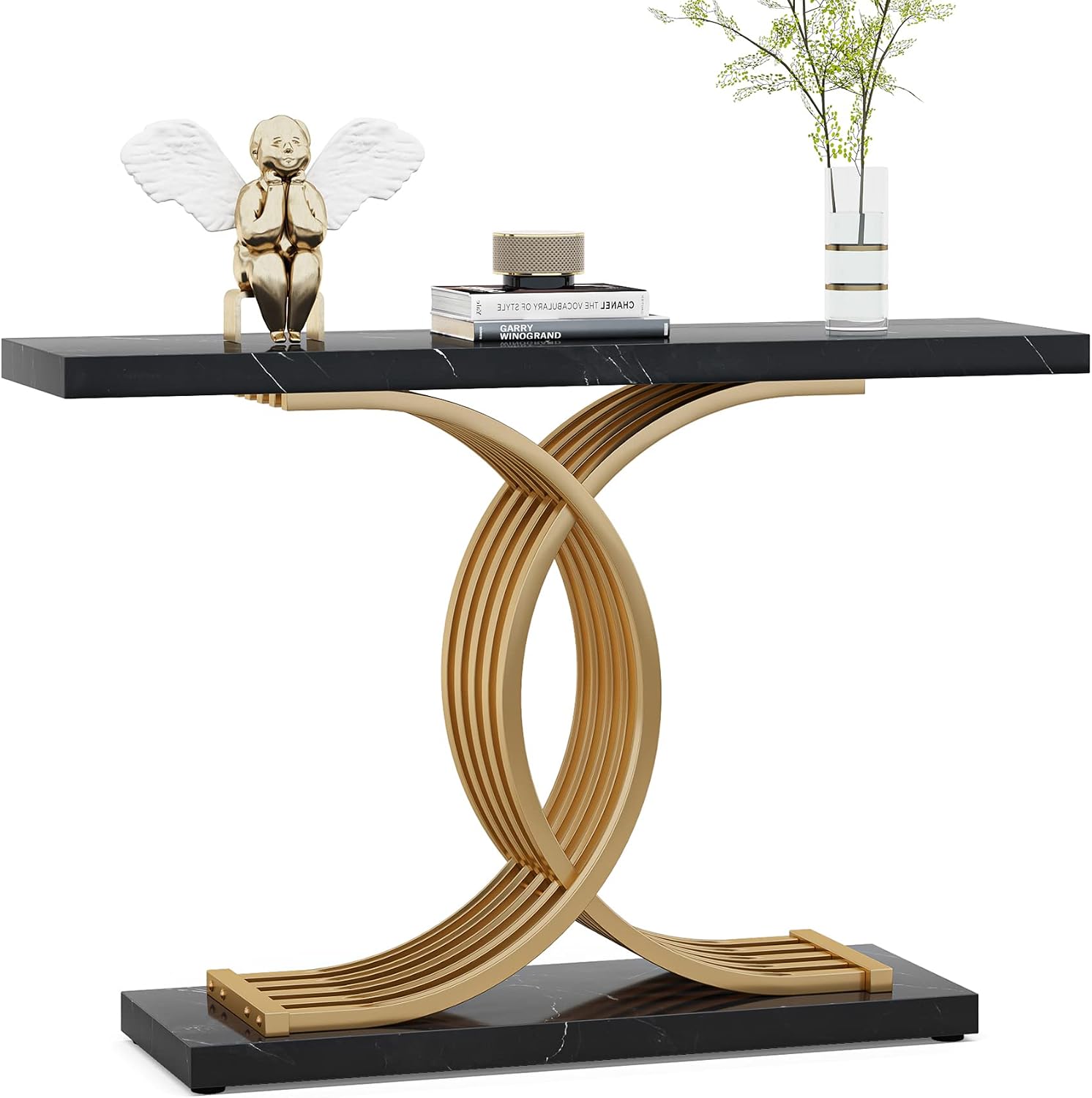 Amazon.com: LITTLE TREE Console Table for Entryway, 39 Inches Black ...