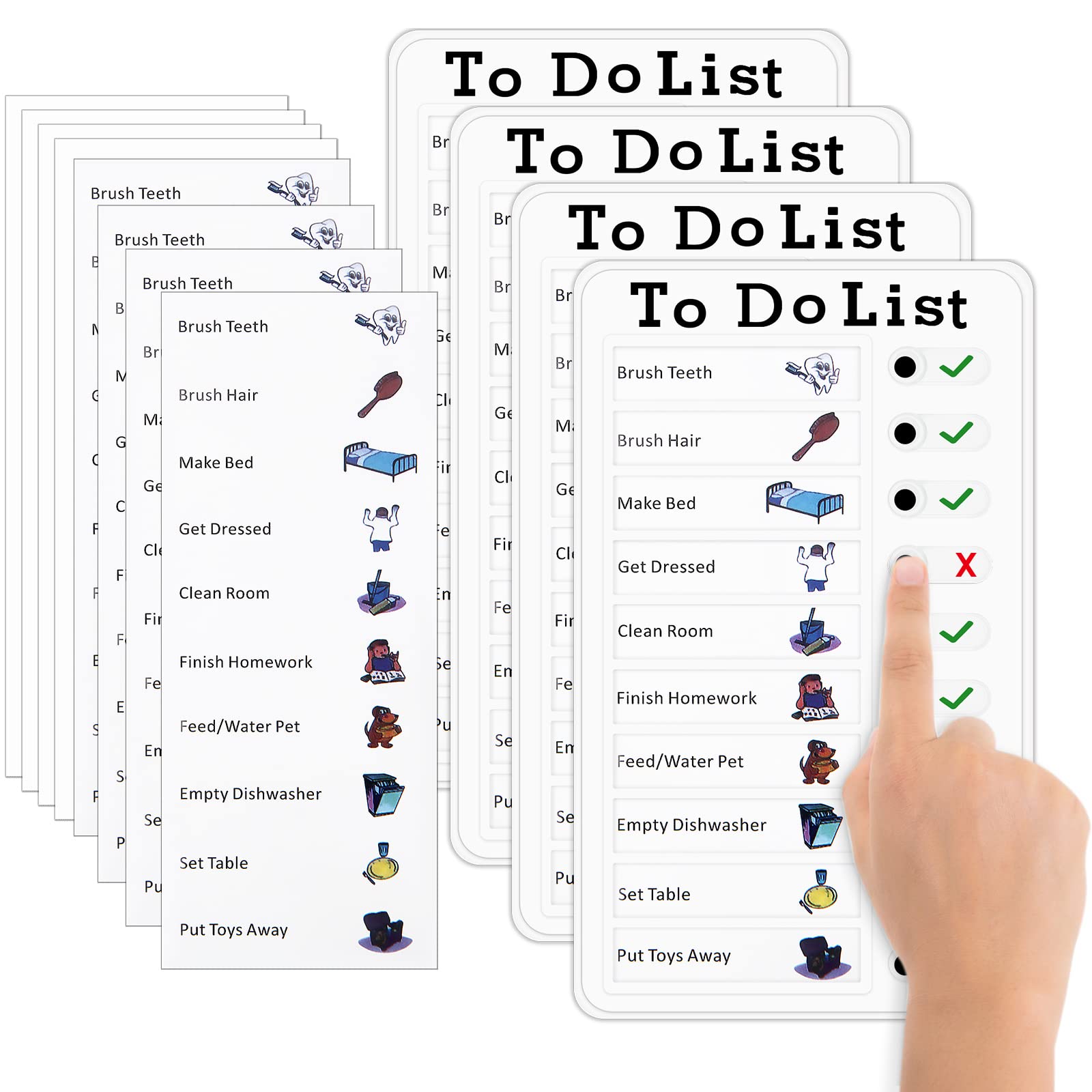 Buy 4 Pack To Do List Board Kids Daily To Do Checklist Board with ...