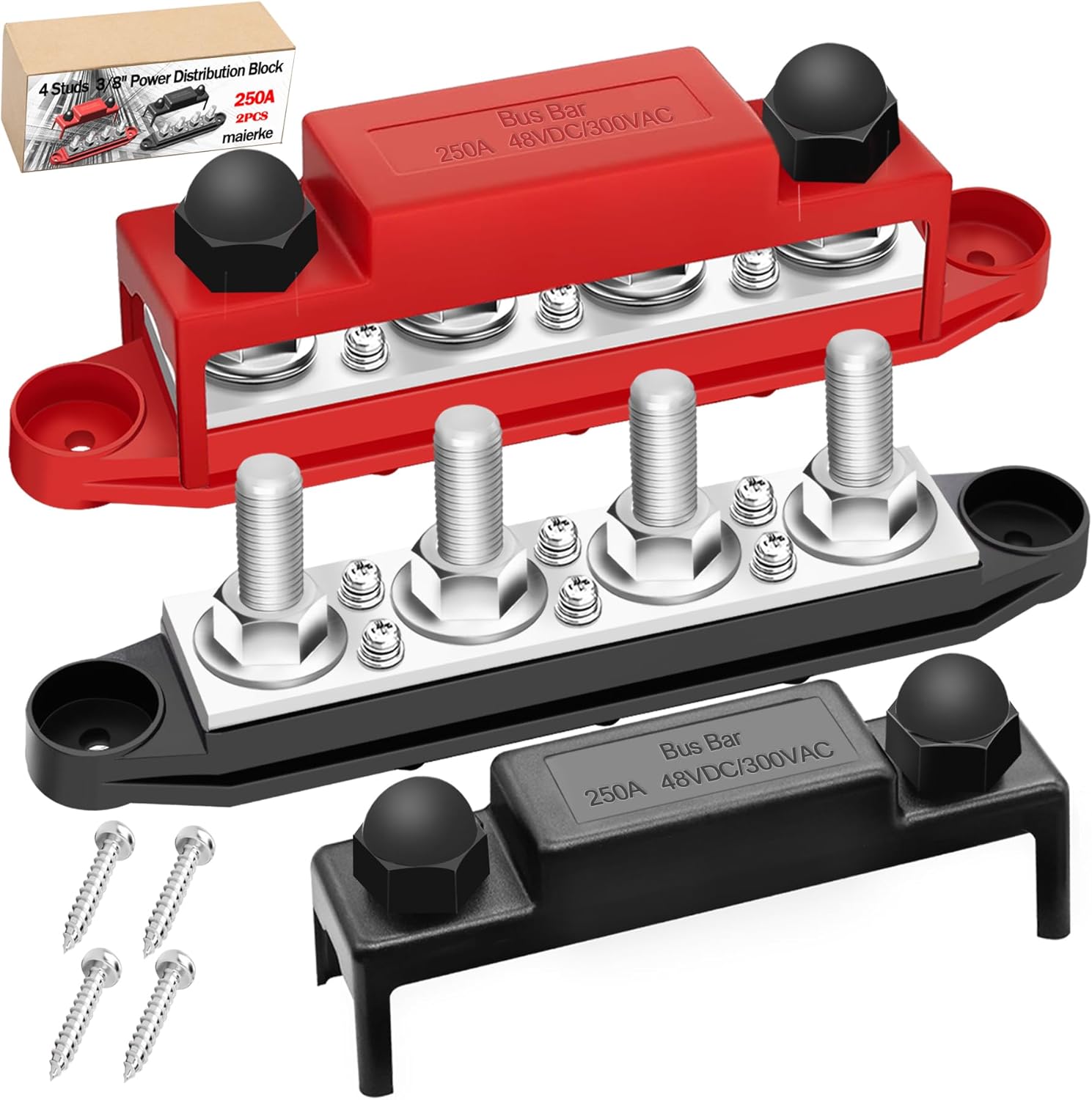 Amazon.com: maierke 250A Bus Bar 12V Marine 3/8" Power Distribution ...