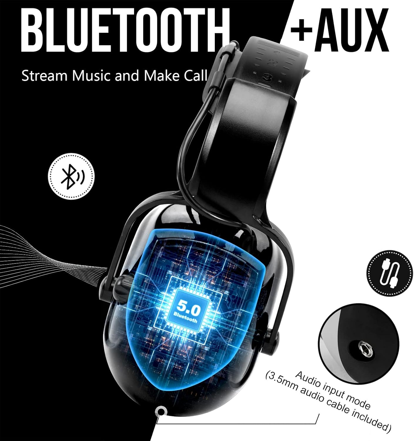 Orejeras de protección auditiva Bluetooth Protección para los oídos ...