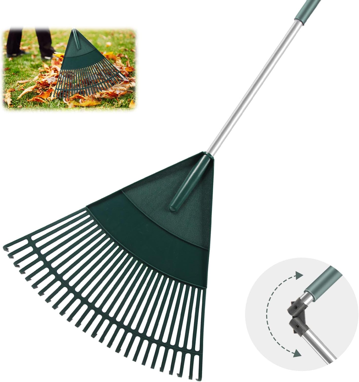 Amazon.com : Colwelt Plastic Leaf Rake, Garden Poly Shrub Rake with 56 ...