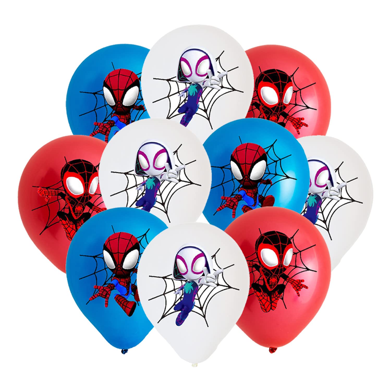 Buy 12PCS Spiderman Amazing Friends Birthday Balloons, Red Blue White ...