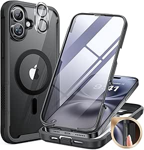 Amazon.com: Miracase Magnetic for iPhone 16 Plus Case Full-Body Phone with Built-in Glass Screen ...