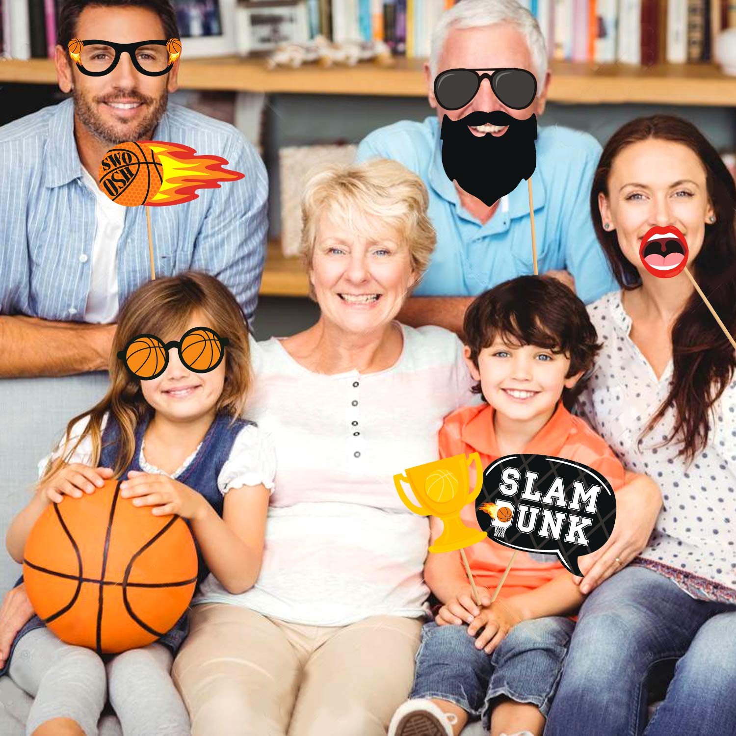 Snapklik.com : 36 PCS Basketball Party Photo Booth Props Slam Dunk ...