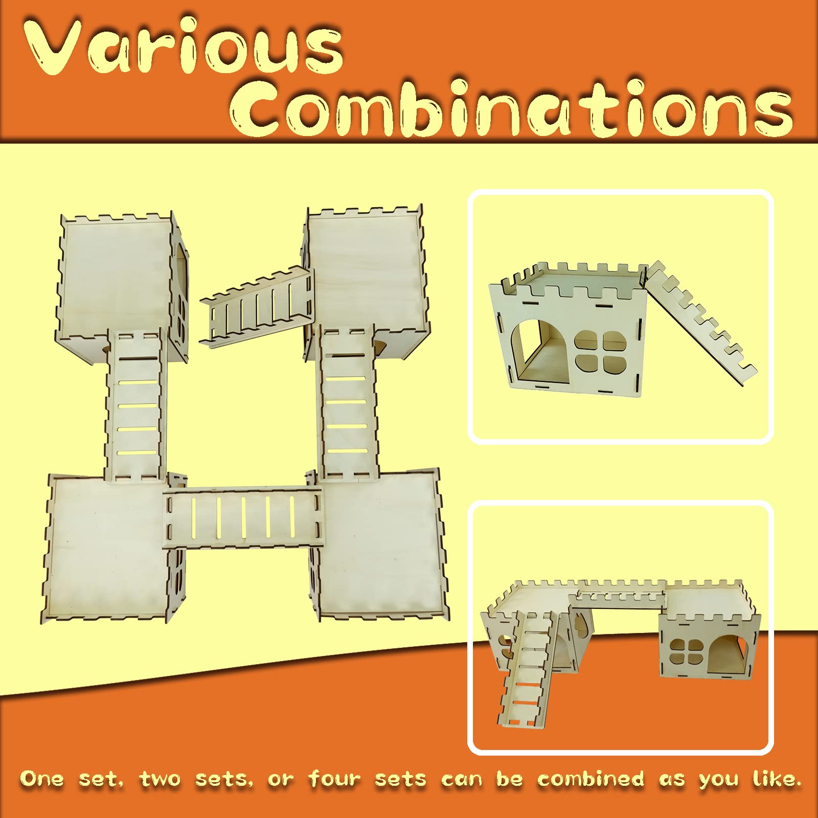 HIIMALEX Extra Large Sturdy Bunny Castle Hideout for Indoor Rabbits ...
