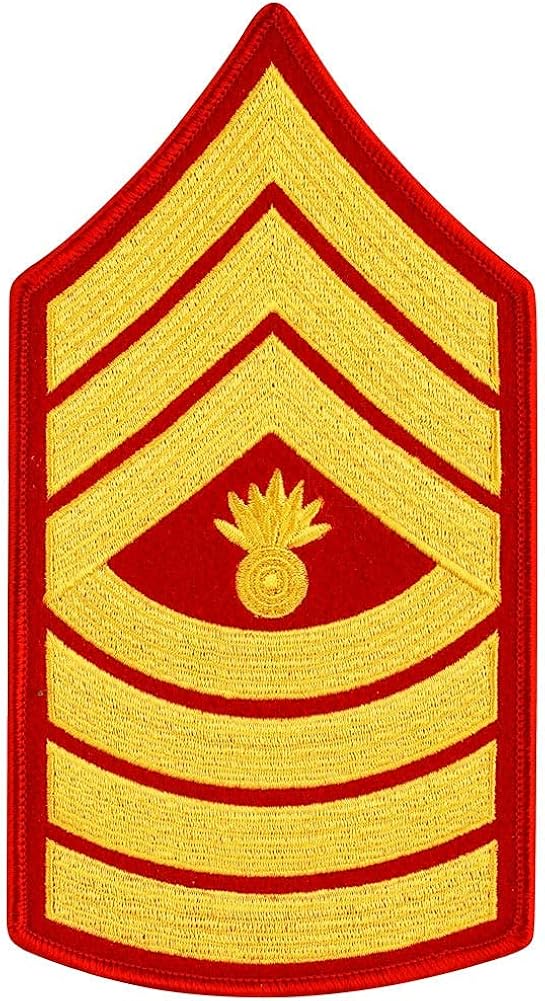 Buy United States Marine Corps (USMC) chevron gold embroidered on red ...