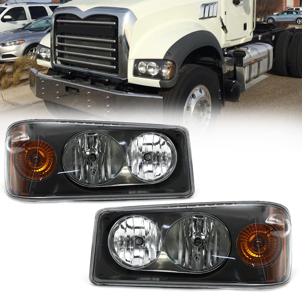 Amazon.com: Headlight Assembly Fit for Mack Granite GU713, A Pair of Headlight Assemblies Both ...