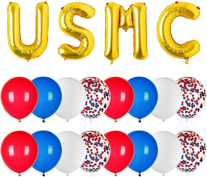Amazon.com: Patriotic Military Balloons,Marine Corps Theme Party ...