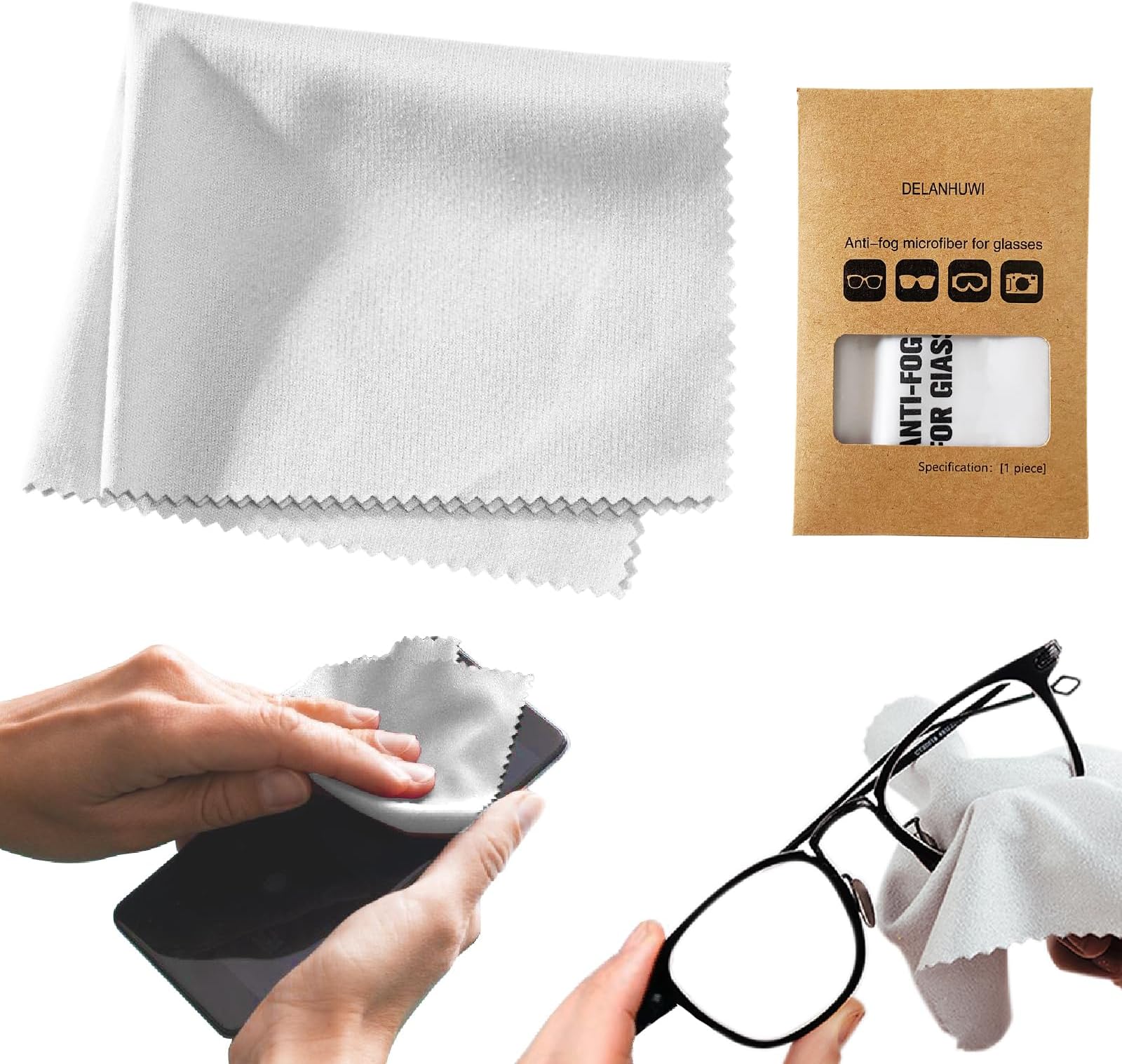 Amazon.com: DELANHUWI Anti Fog Dry Cloths 1pack Microfibre Glasses ...