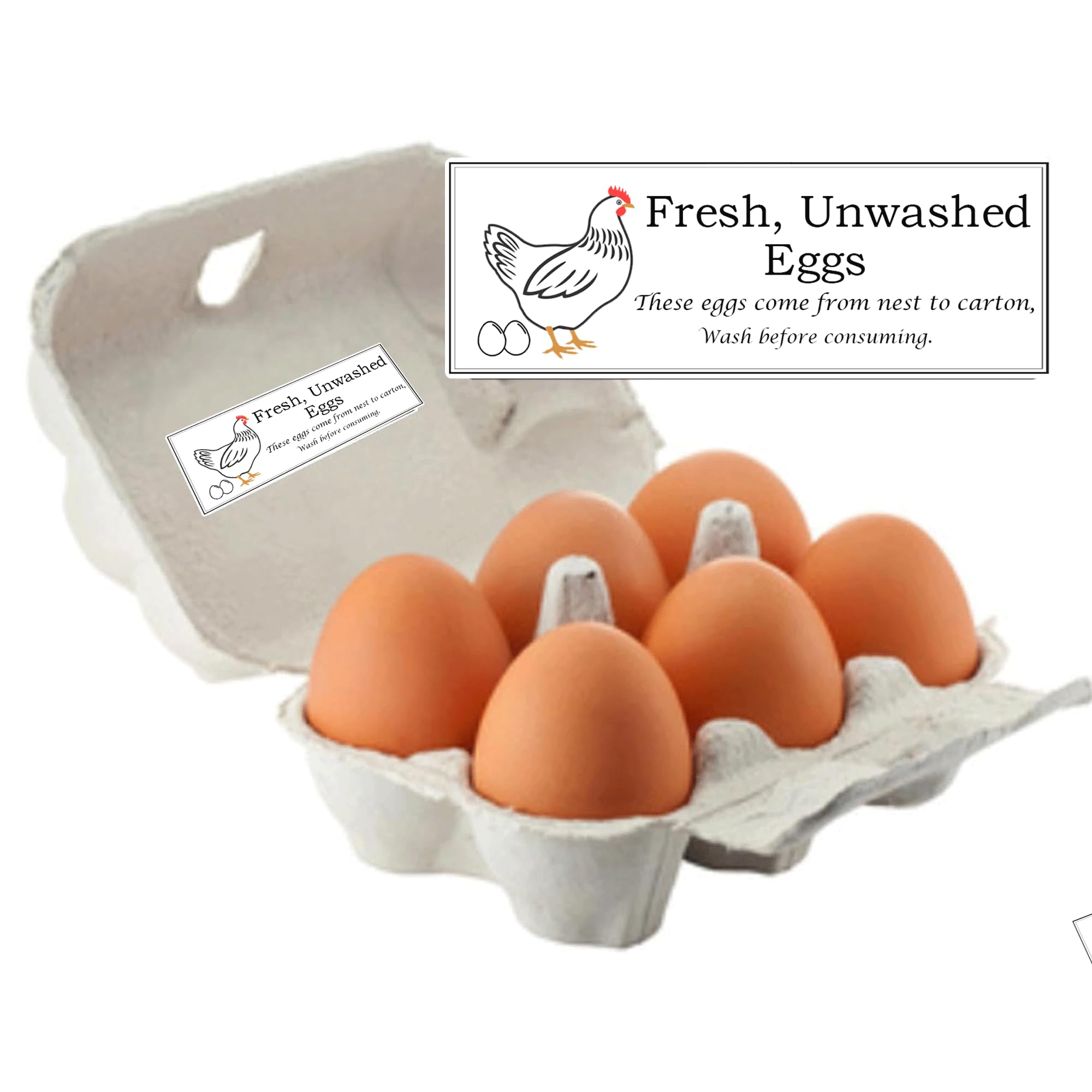 Snapklik.com : Unwashed Egg Carton Tag Stickers Farm Fresh Chicken Eggs ...