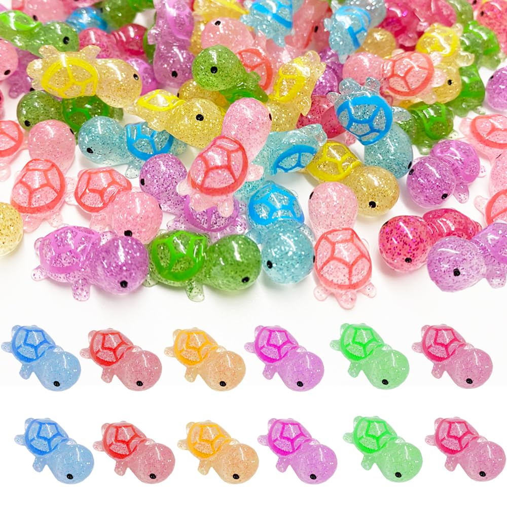 Amazon.com: 120PCS Glitter Mini Resin Turtles Sea Turtles Figurines ...