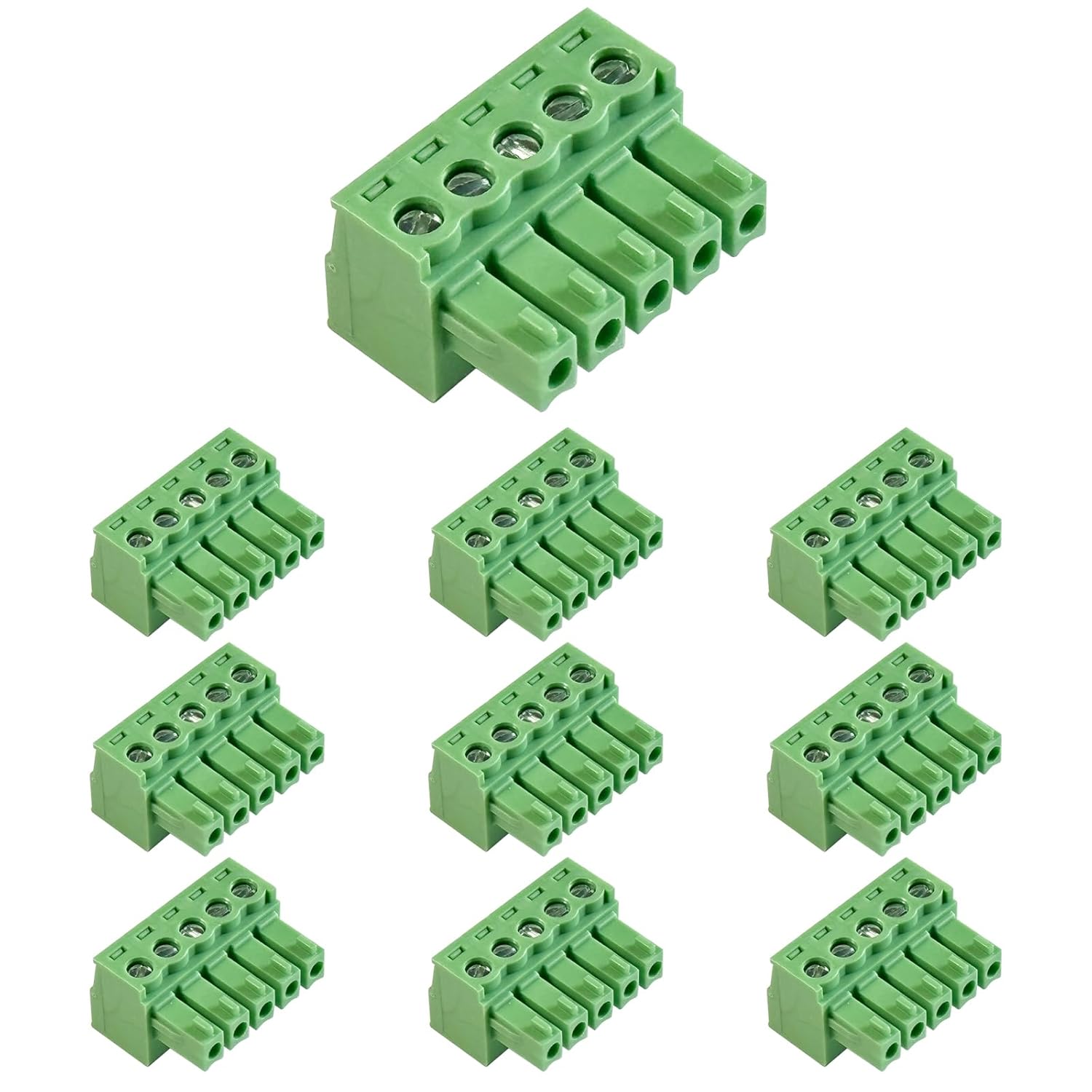 Cermant 10 pcs 5 Pin KF2EDG 3.81mm Pitch Pluggable PCB Angle Screw ...