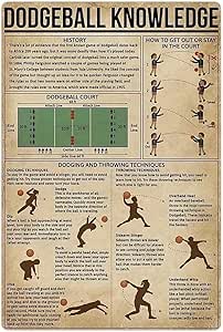 Amazon.com : Dodgeball Knowledge Metal Signs Dodgeball Infographics ...