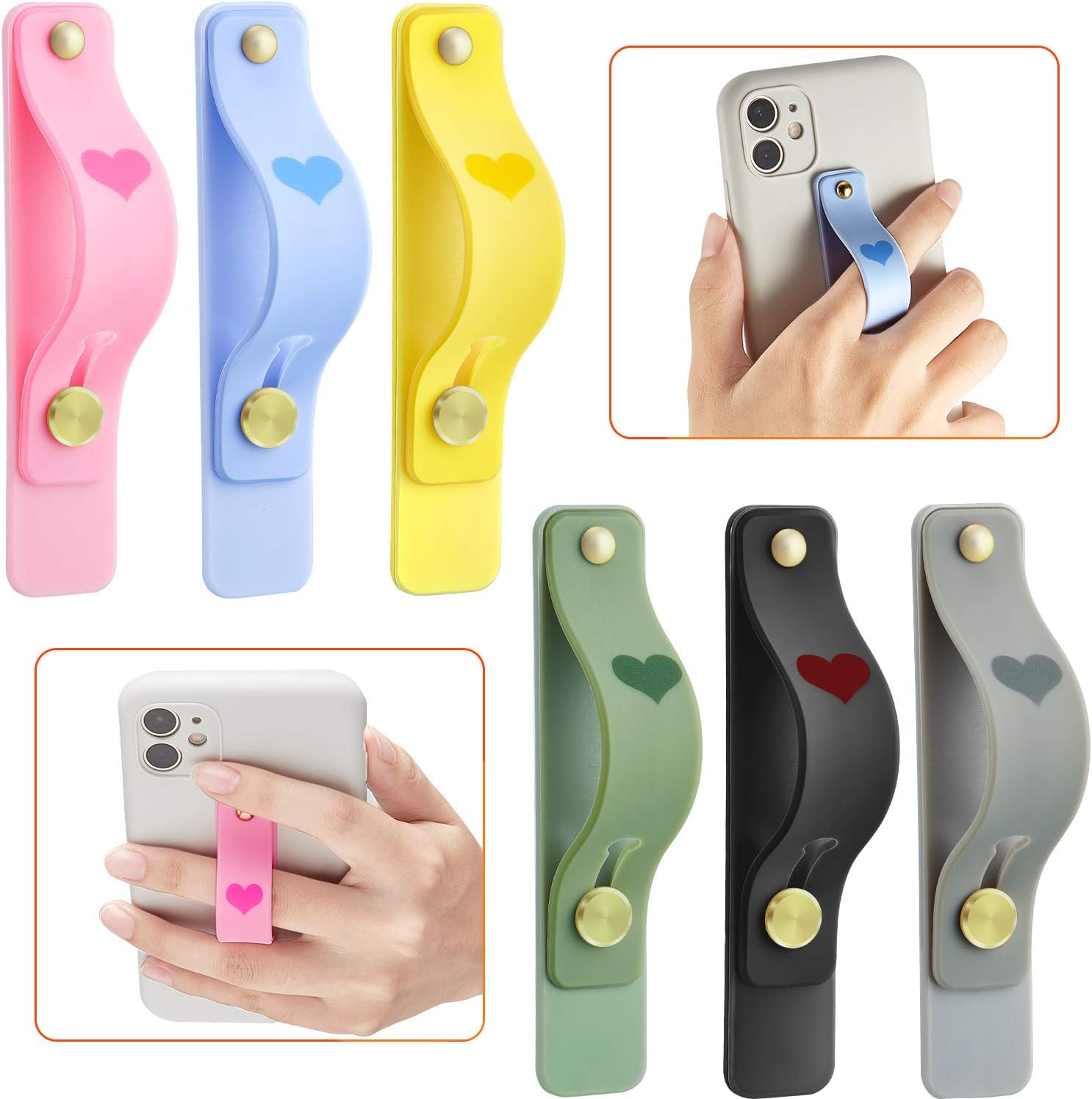 Amazon.com: 15 Pieces Phone Grip Strap Finger Loop for Cell Phone Case ...