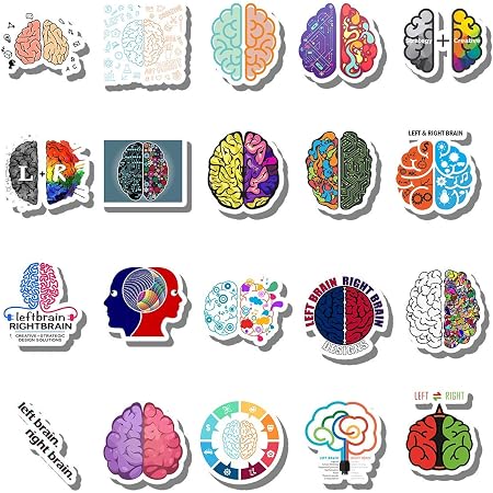 Amazon.com: 20 PCS Stickers Pack Left Aesthetic Brain Vinyl Right ...