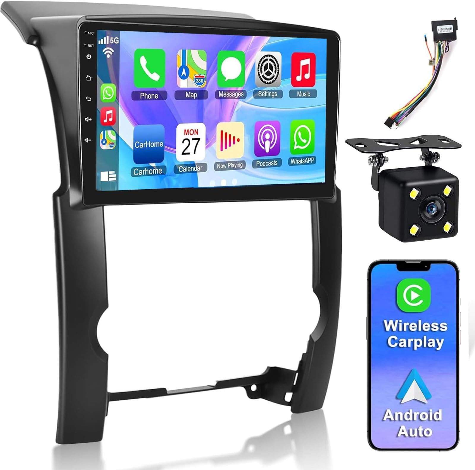 Amazon.com: Alikali 10 inch Car Stereo with Carplay Android Auto fit ...