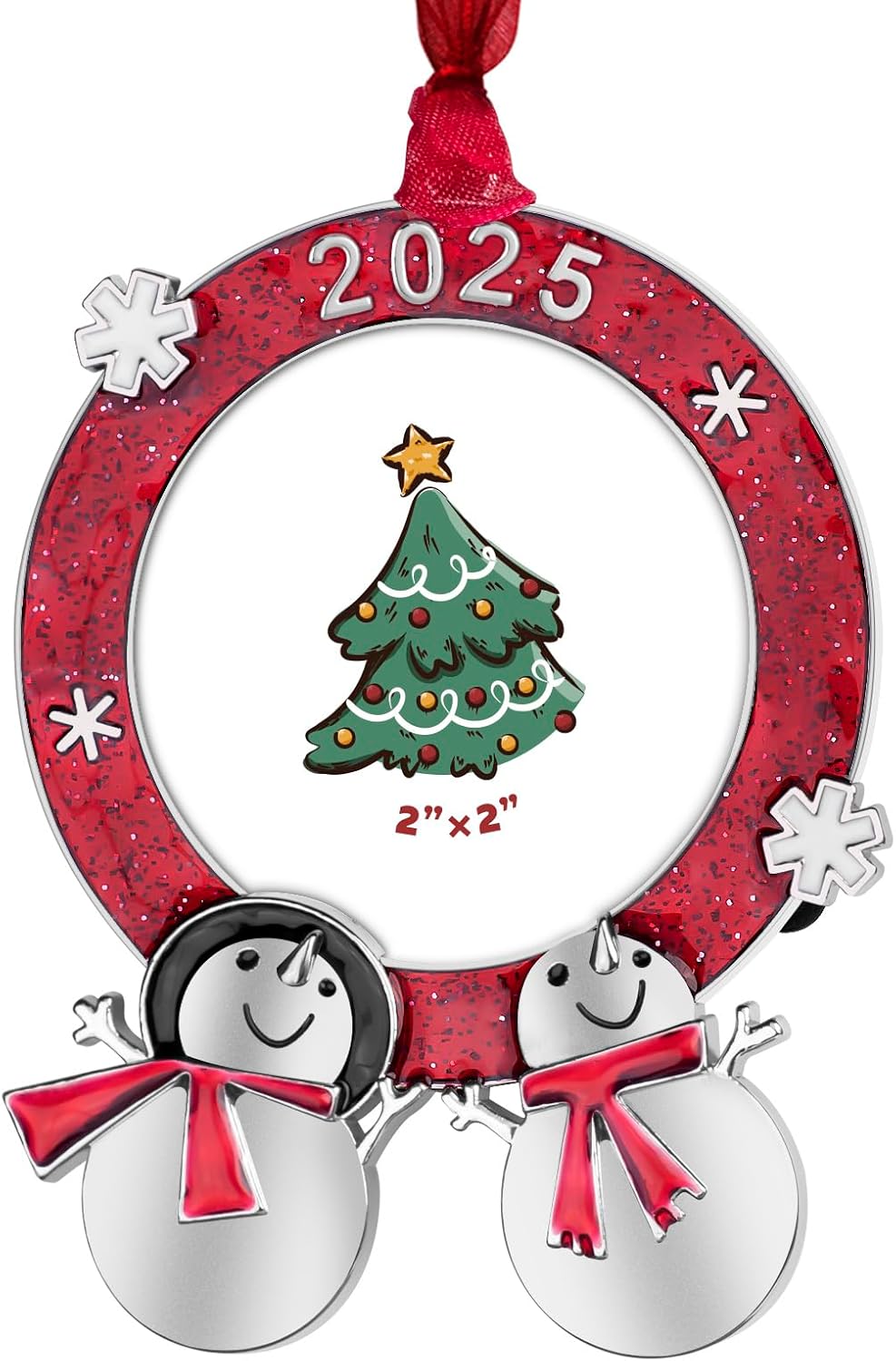 Amazon.com: GUOER 2025 Christmas Tree Ornament Picture Frame Holiday ...