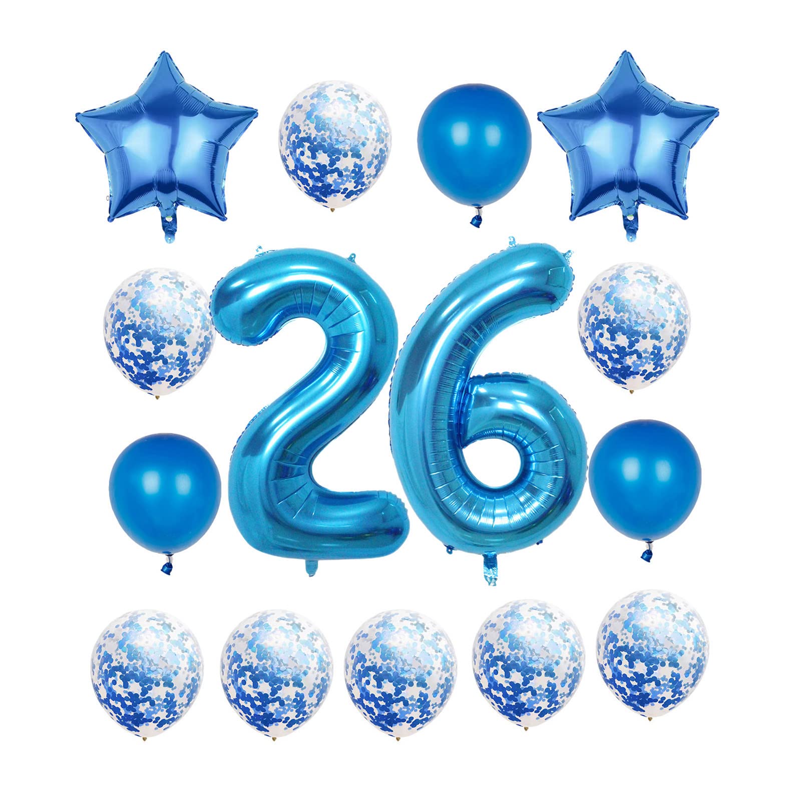 Amazon.com: 26th Birthday Decorations Party Supplies,Blue Number 26 ...
