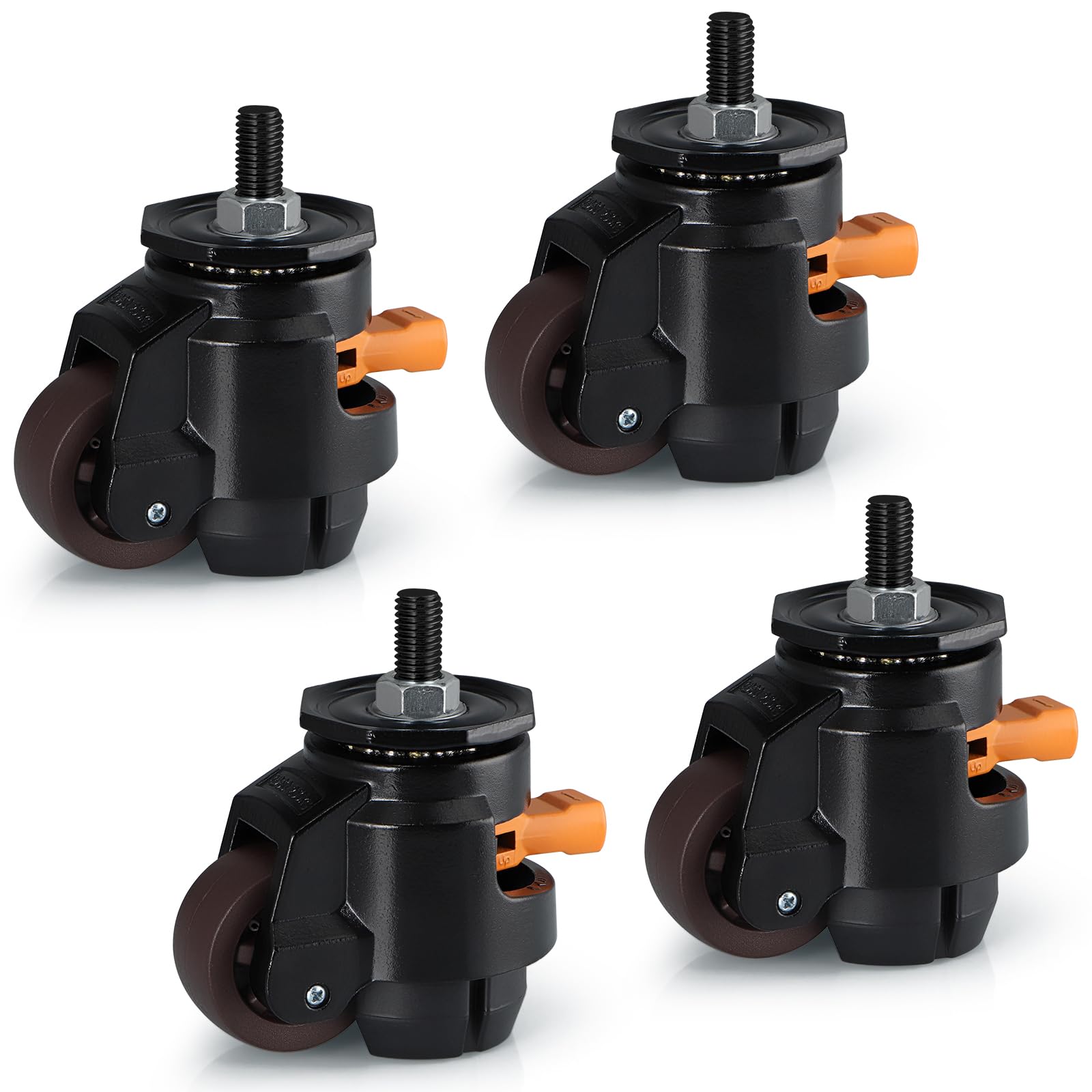 MOLIGOU Leveling Stem Casters, Retractable Leveling Casters with ...