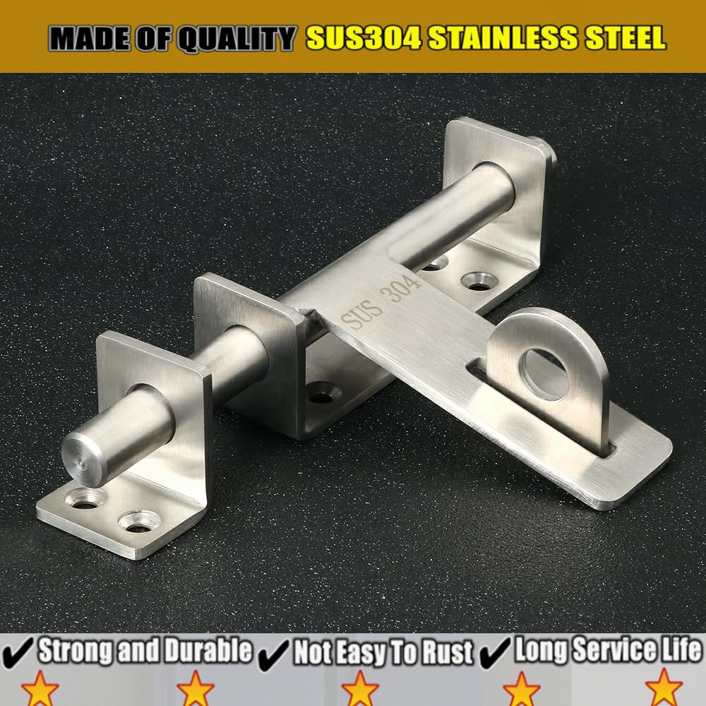 Snapklik.com : Heavy Duty Slide Bolt Gate Latch,Padlock Latches Heavy ...