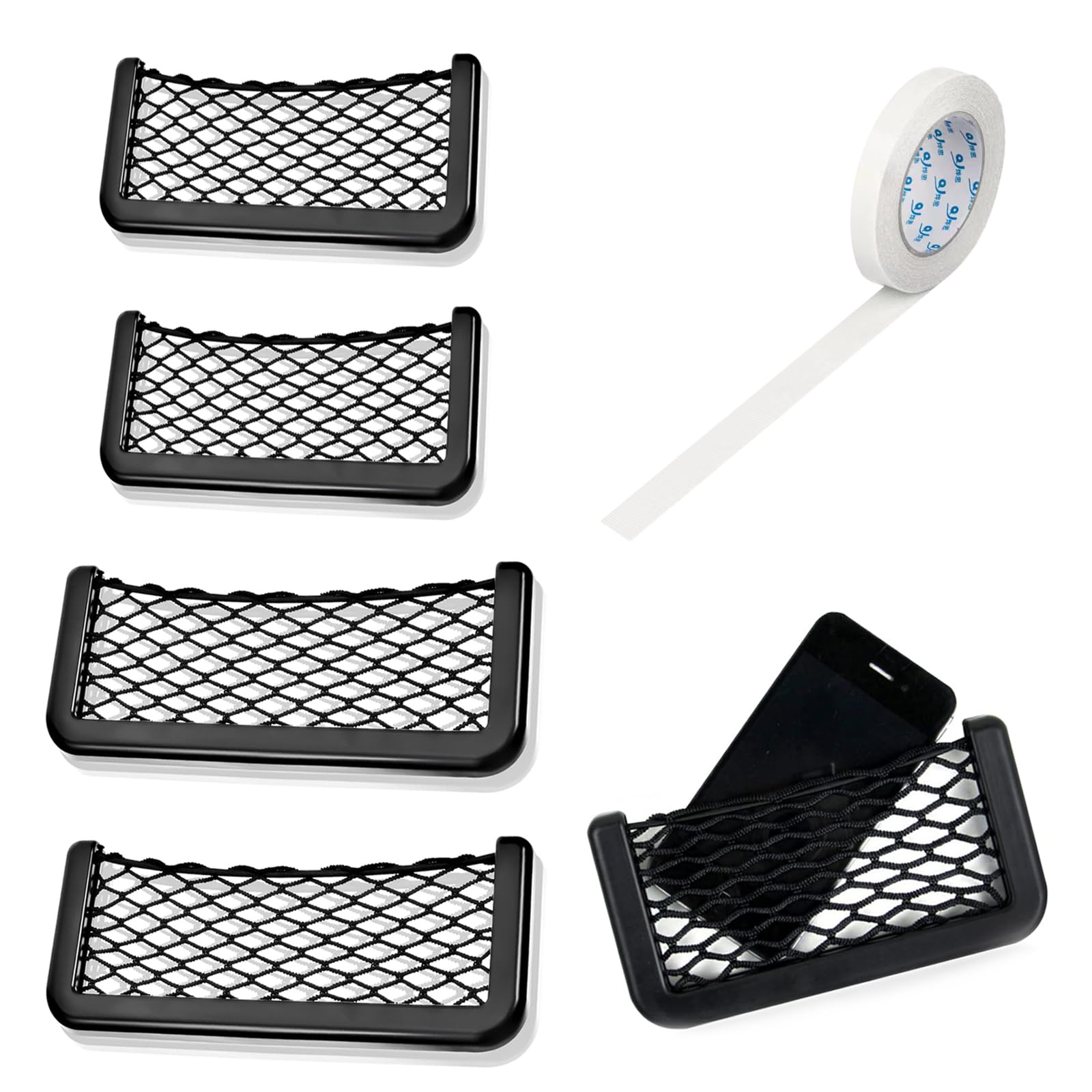 Amazon.com: Snmzlc 4 Pcs car net Pocket ABS Plastic Frame car Storage ...