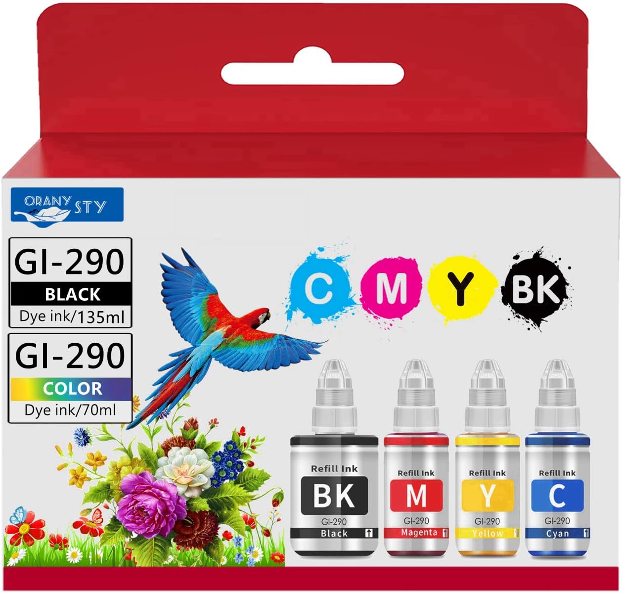 Compatible GI290 Refill Ink Bottles Replacement for Canon PIXMA G1000 G1200 G1800 G2100 G2200 ...