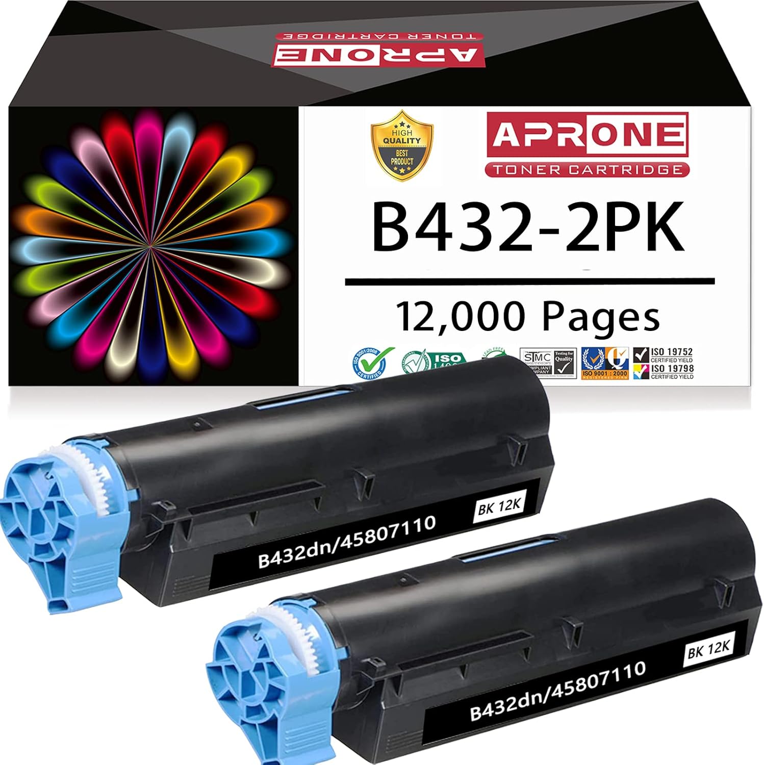 Amazon.com: APRONE B432 45807110 Black Toner Cartridge Replacement for ...