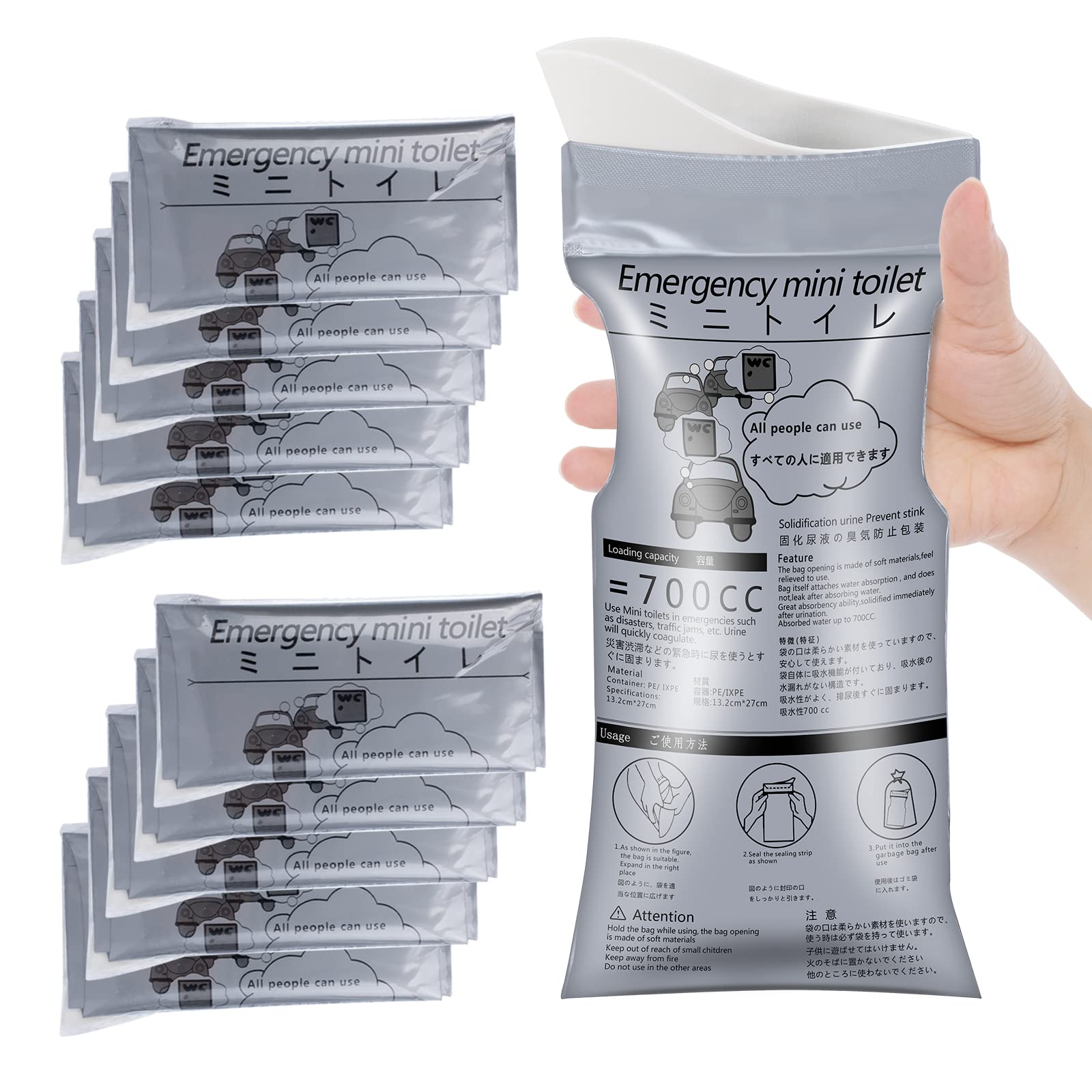 NEAR STOP Emergency Portable Urine Bag, 10/20 Pack Travel Urinal Bag ...