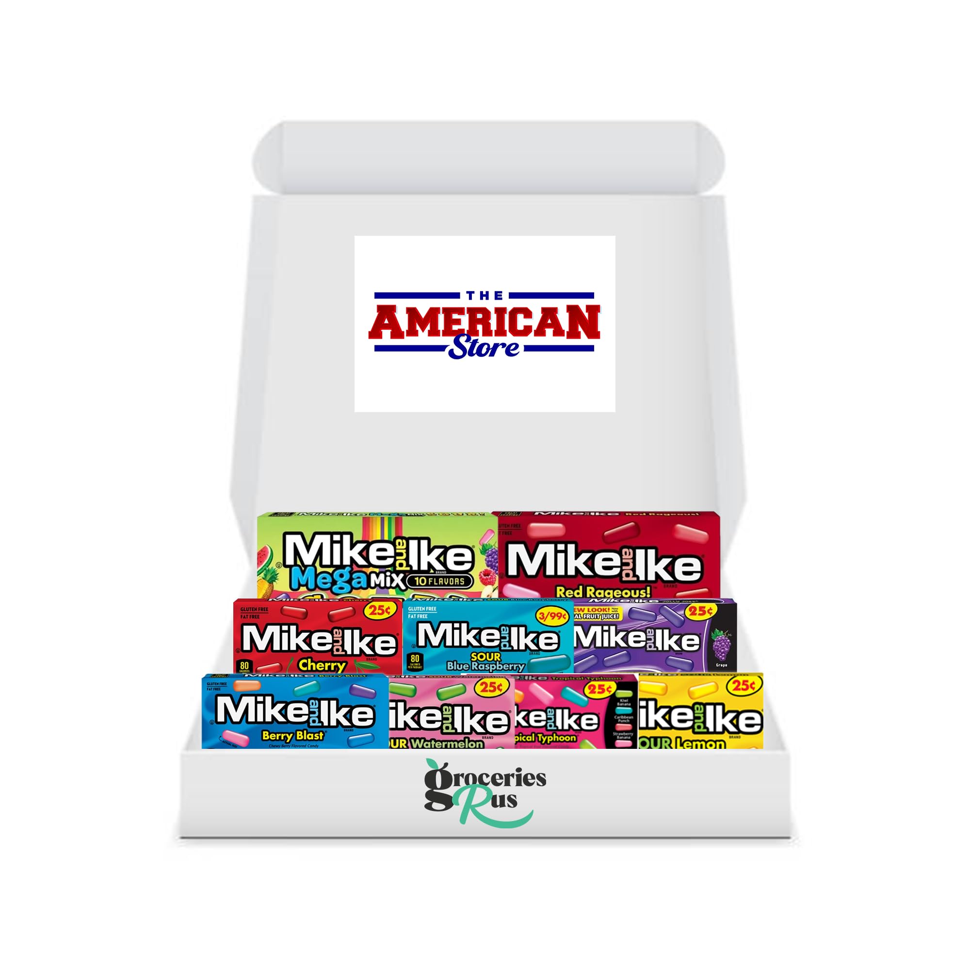 Buy American Candy Hamper - Mike & Ike Sweets Premium Gift Box of Fruit ...