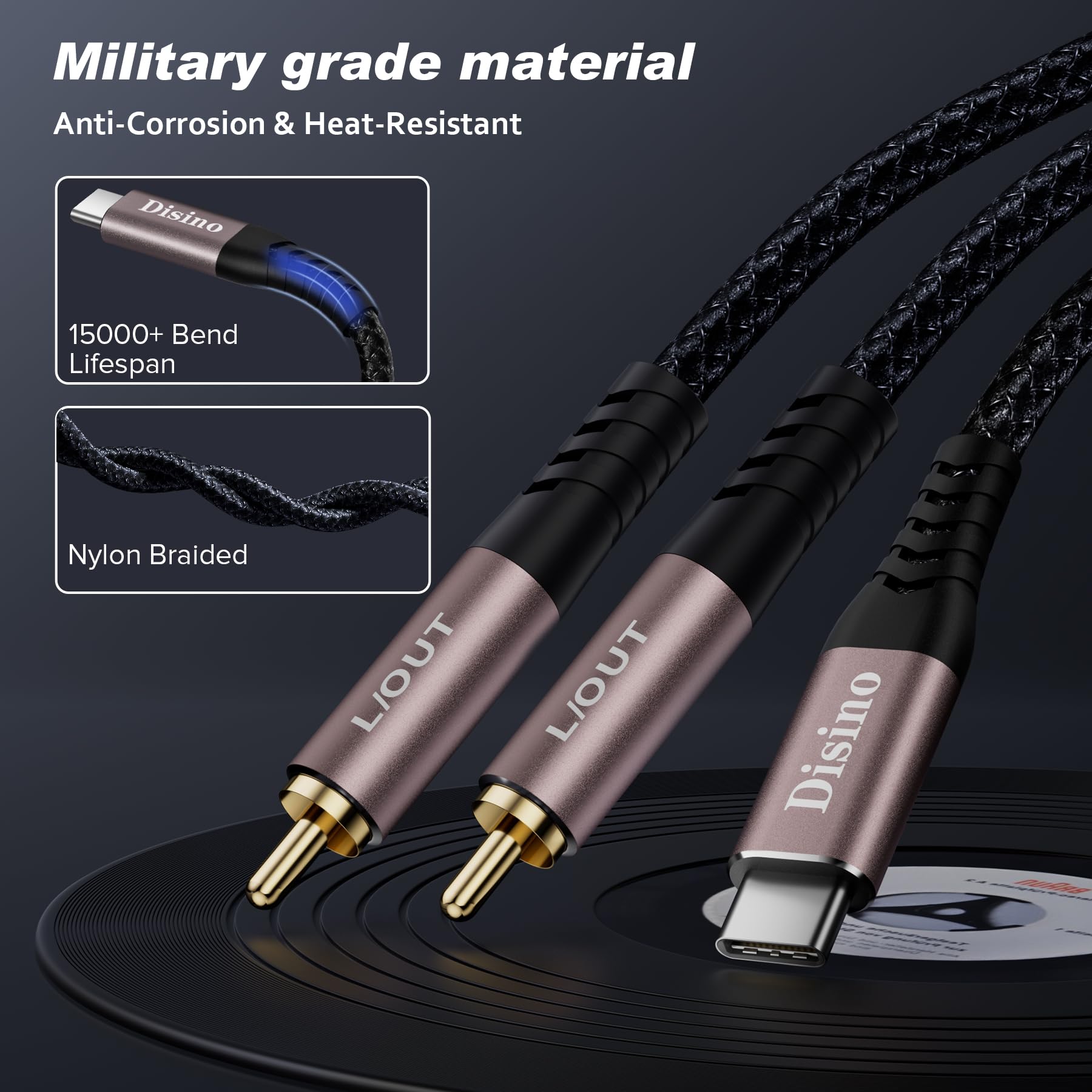 Snapklik.com : Disino USB C To RCA Audio Cable, Type C To Dual RCA ...