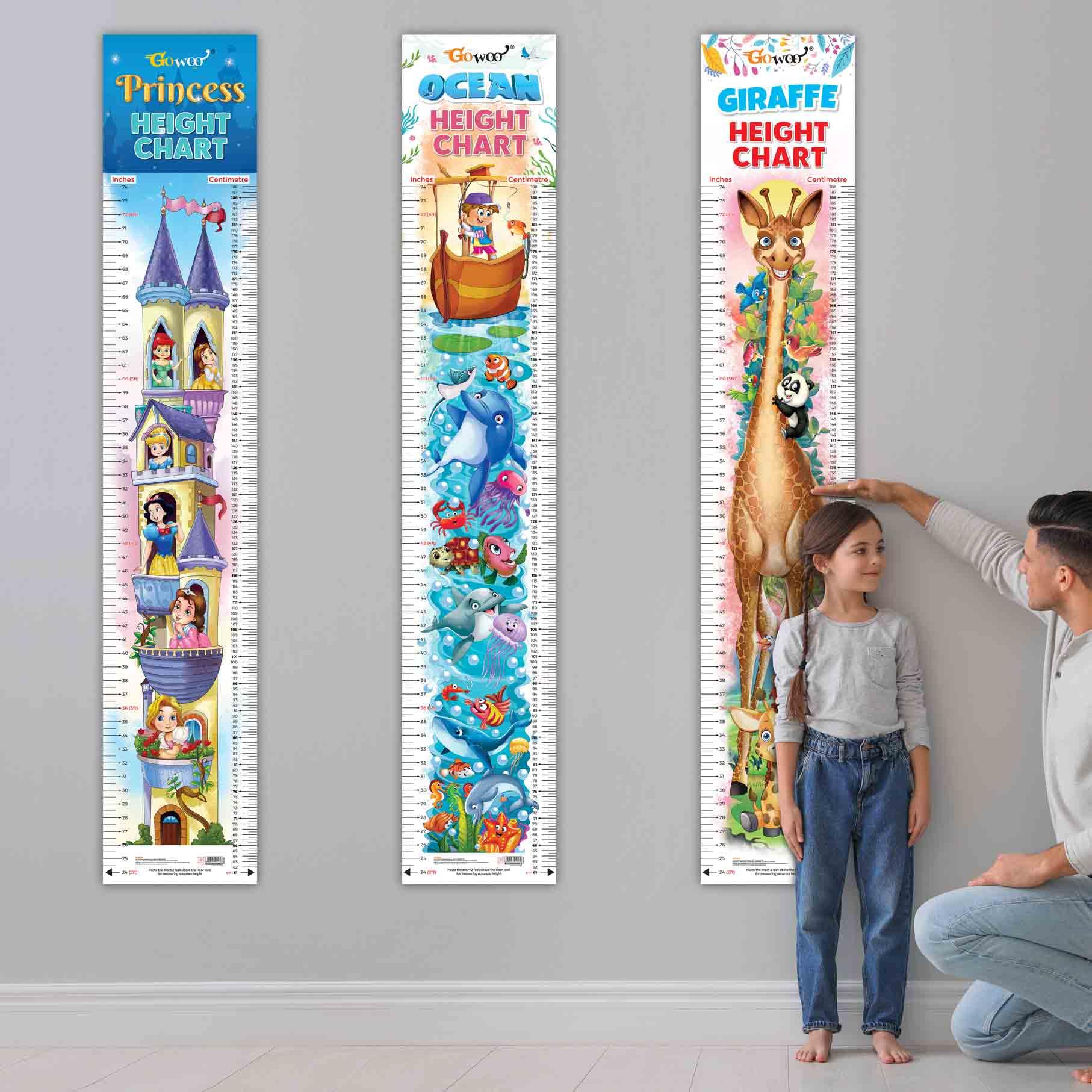 Buy Princess Height Chart, Ocean Height Chart and Giraffe Height Chart ...
