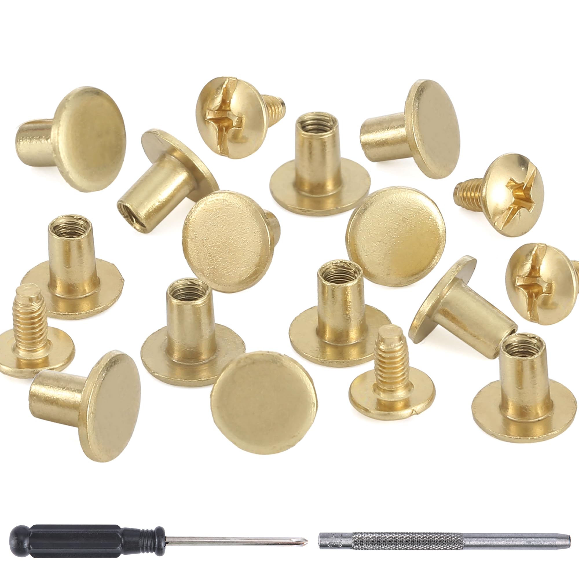 Amazon.com: YORANYO 150 Sets 8MM Chicago Screws Leather Rivets for ...