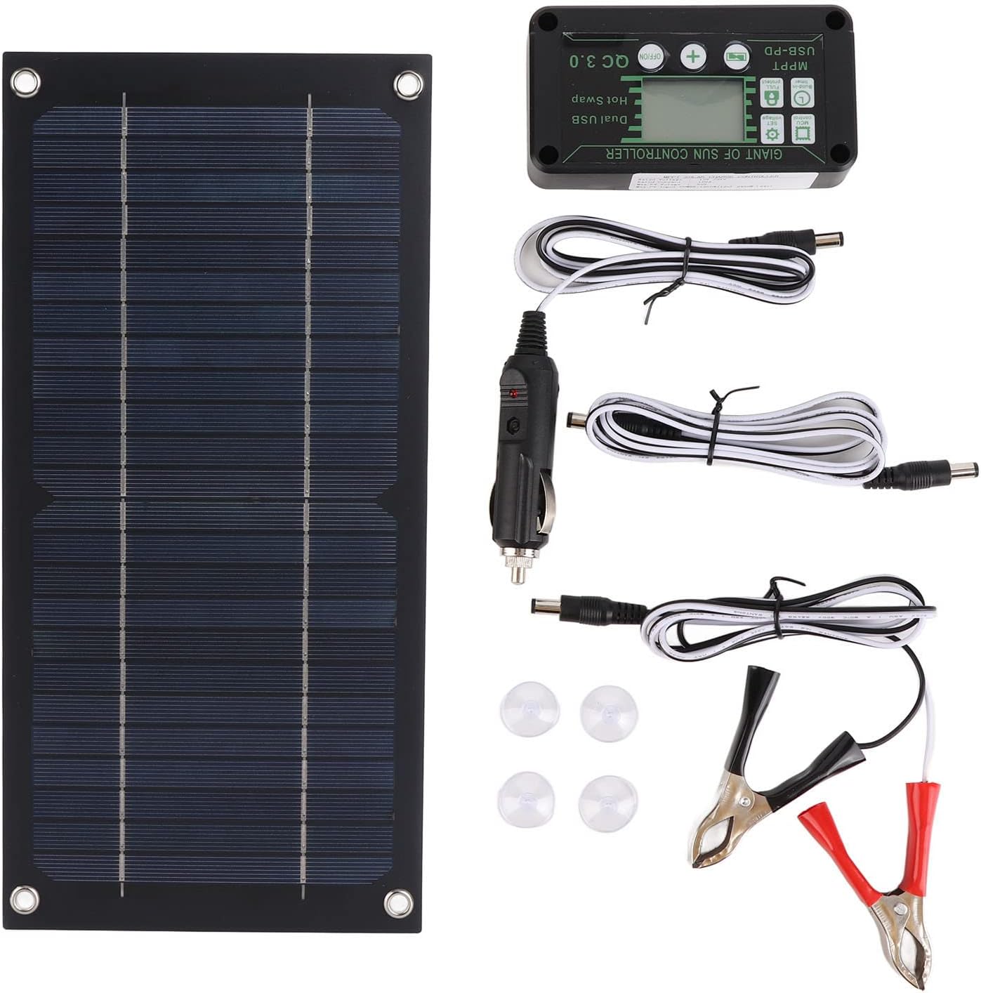 Amazon.com : 600W Portable Outdoor Camping Solar Panel Kit with 100A ...