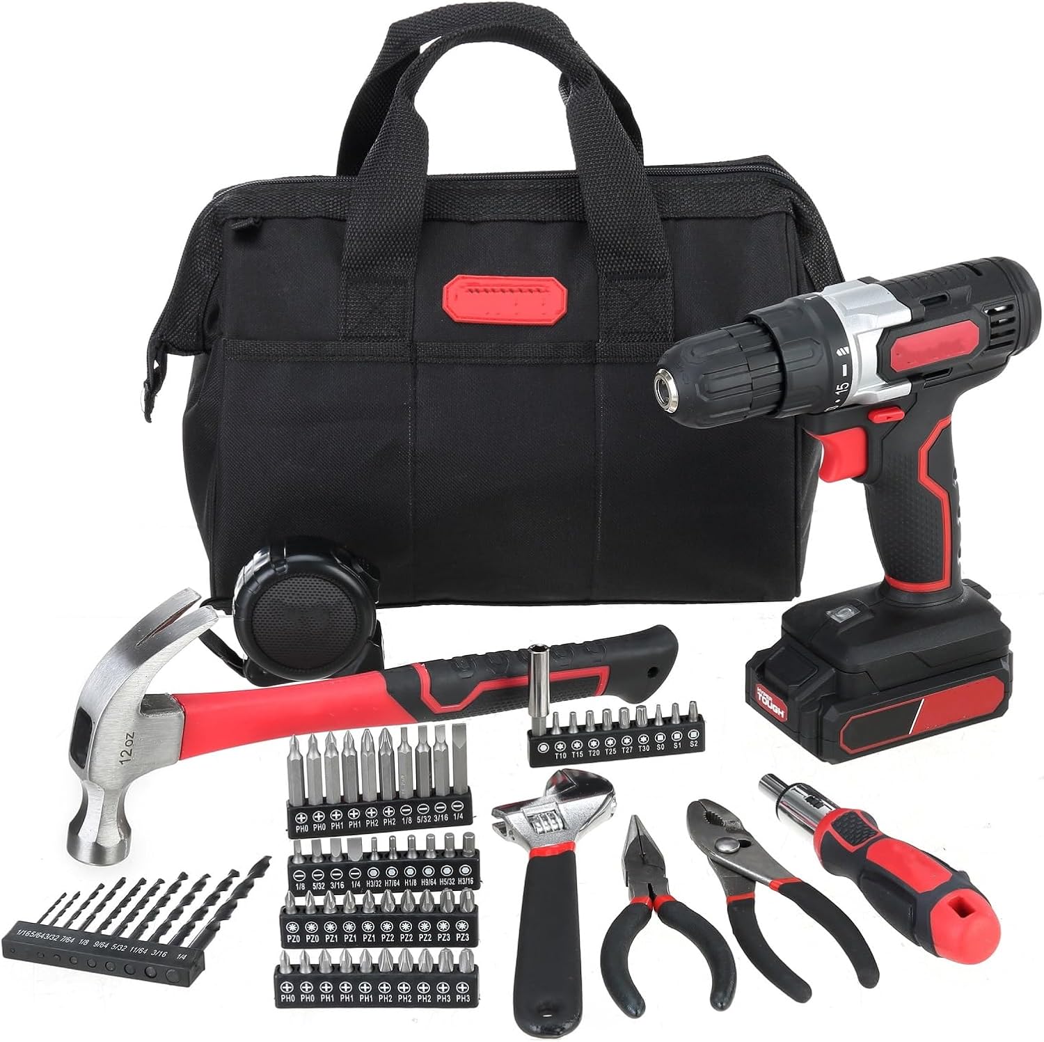 Amazon.com: 20V Max Lithium-Ion 3/8 inch Cordless Drill, 70-Piece Home ...