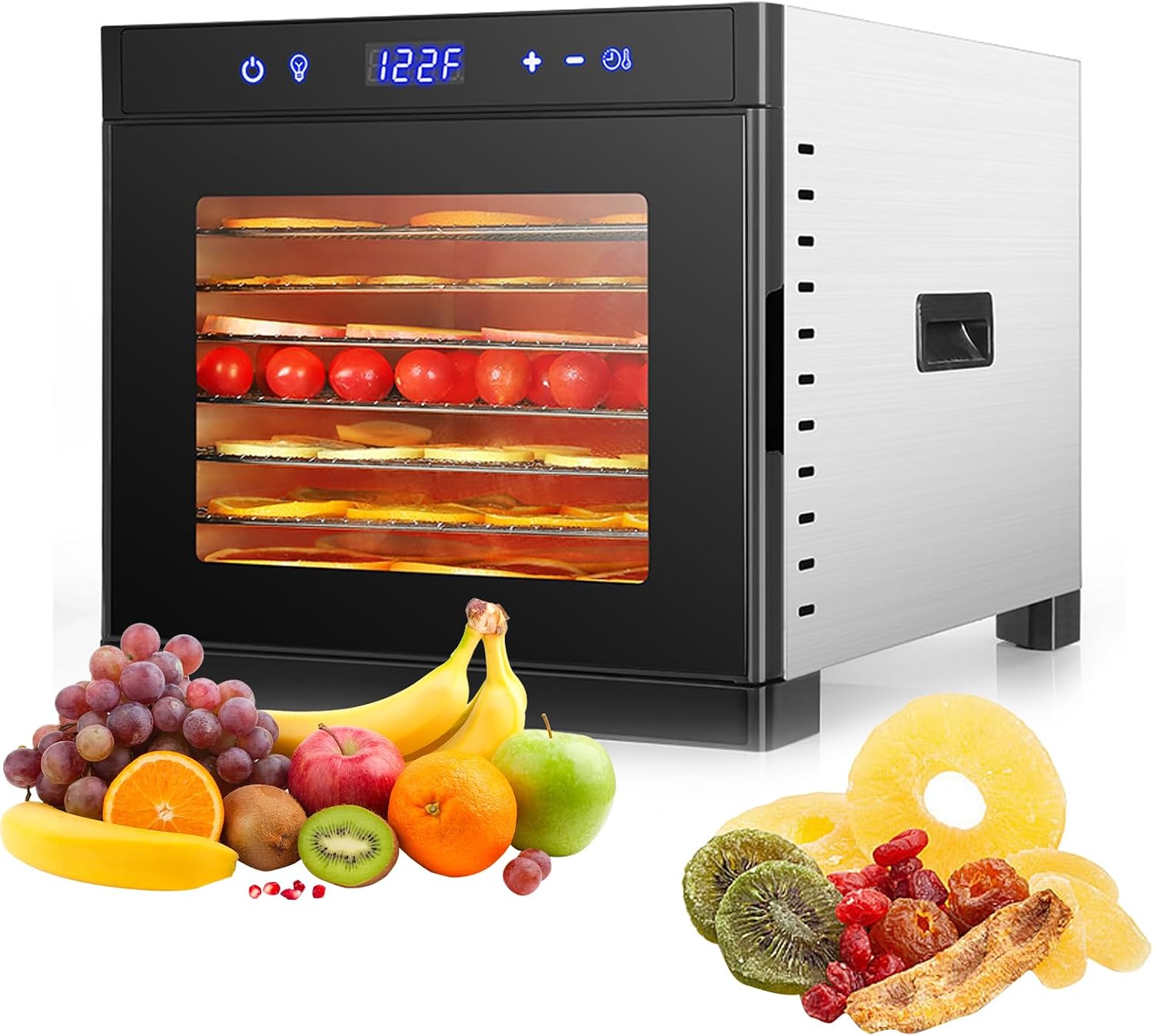 Amazon.com: 700w Food Dehydrator W/ 6 Ss, Dishwasher-Safe Trays, 24-Hr ...