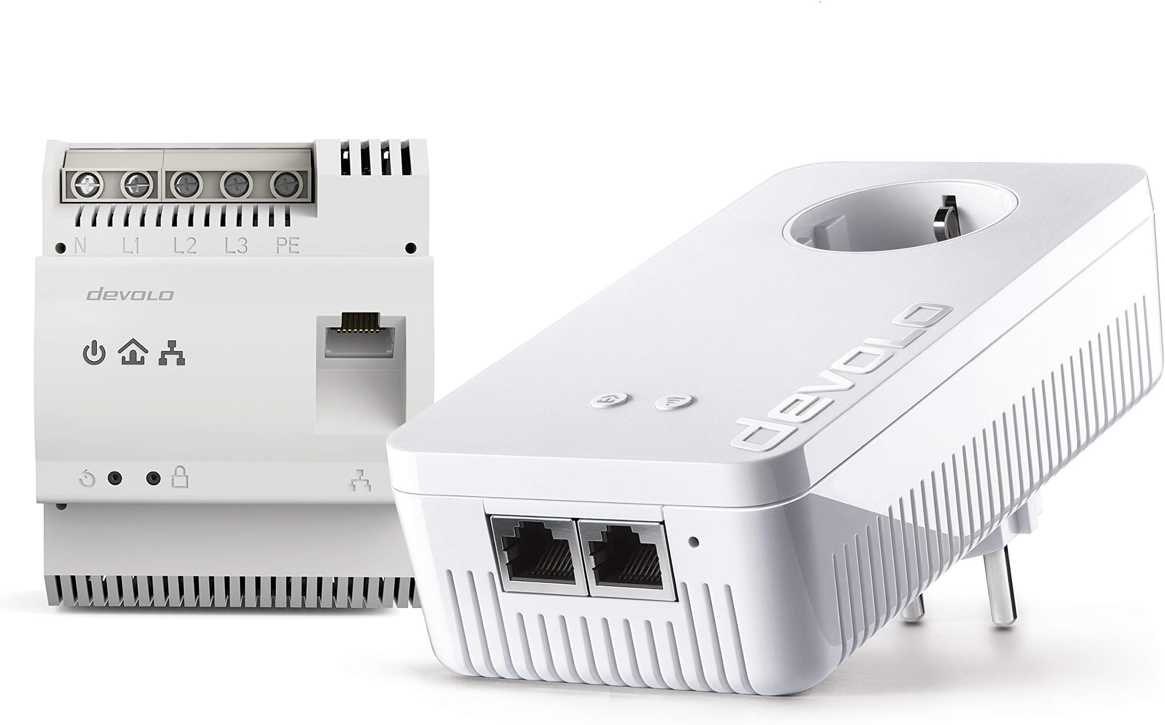 devolo Powerline Adapter, dLAN 1200+ DINrail WiFi ac Starter Kit -bis 1 ...