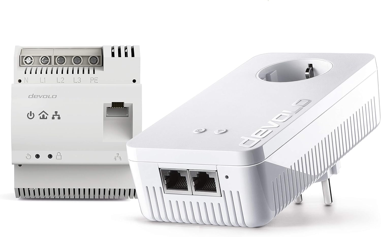 devolo Powerline Adapter, dLAN 1200+ DINrail WiFi ac Starter Kit -bis 1 ...
