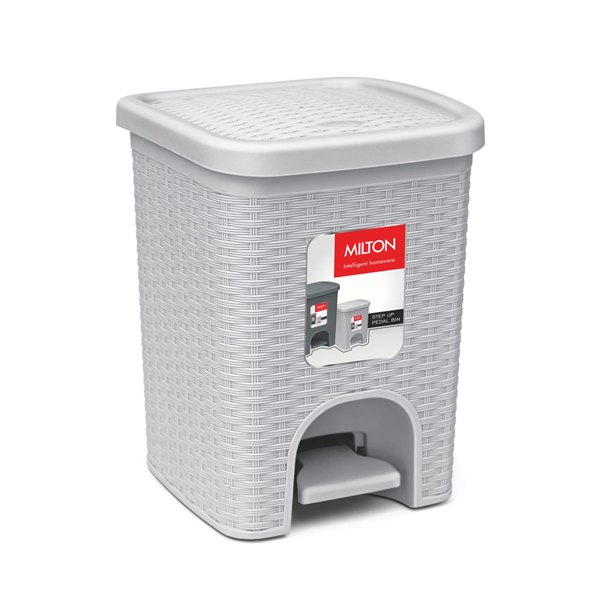 MILTON Step Up Pedal Plastic Dustbin with Inner Bucket & Lid, Hands ...