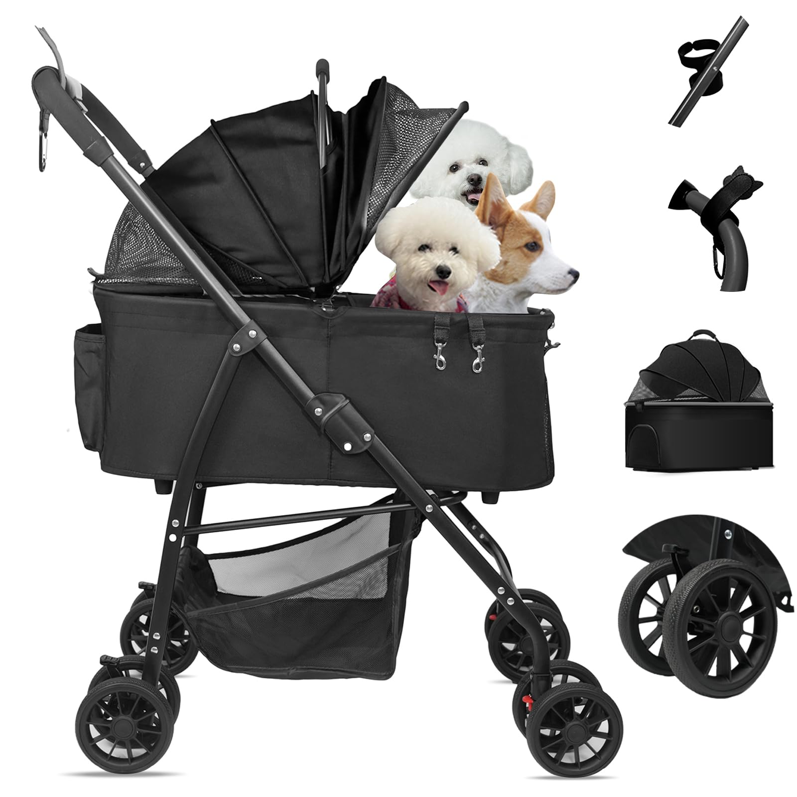 Amazon.com : MILA&LOUIS Dog Stroller for Medium Dogs, Lightweigh Pet ...