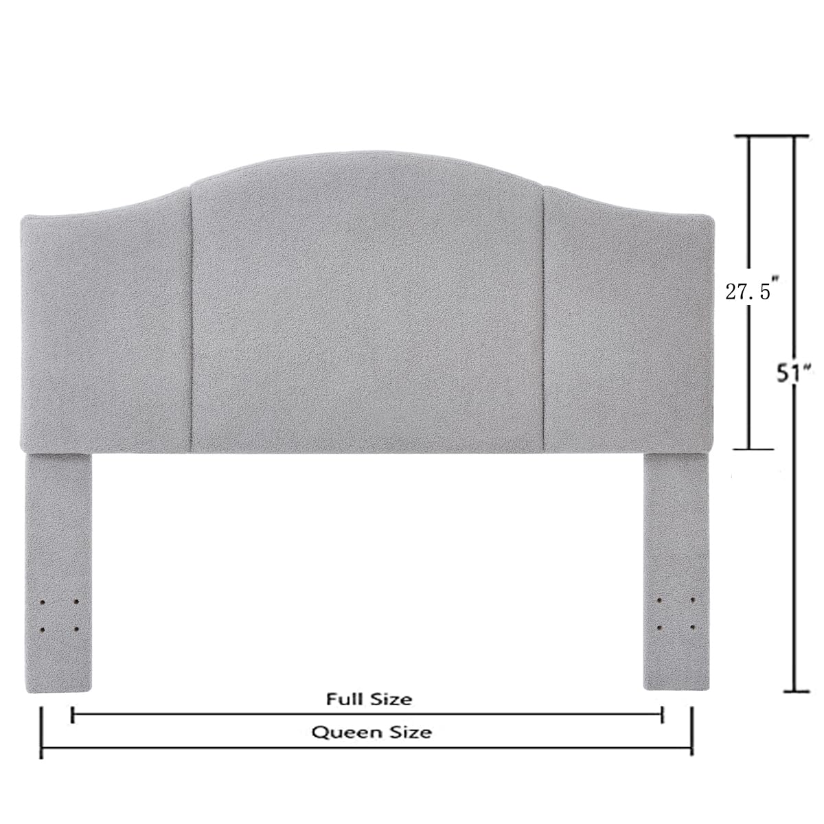 Snapklik.com : 24KF Middle Century Upholstered Foldable Queen Headboard